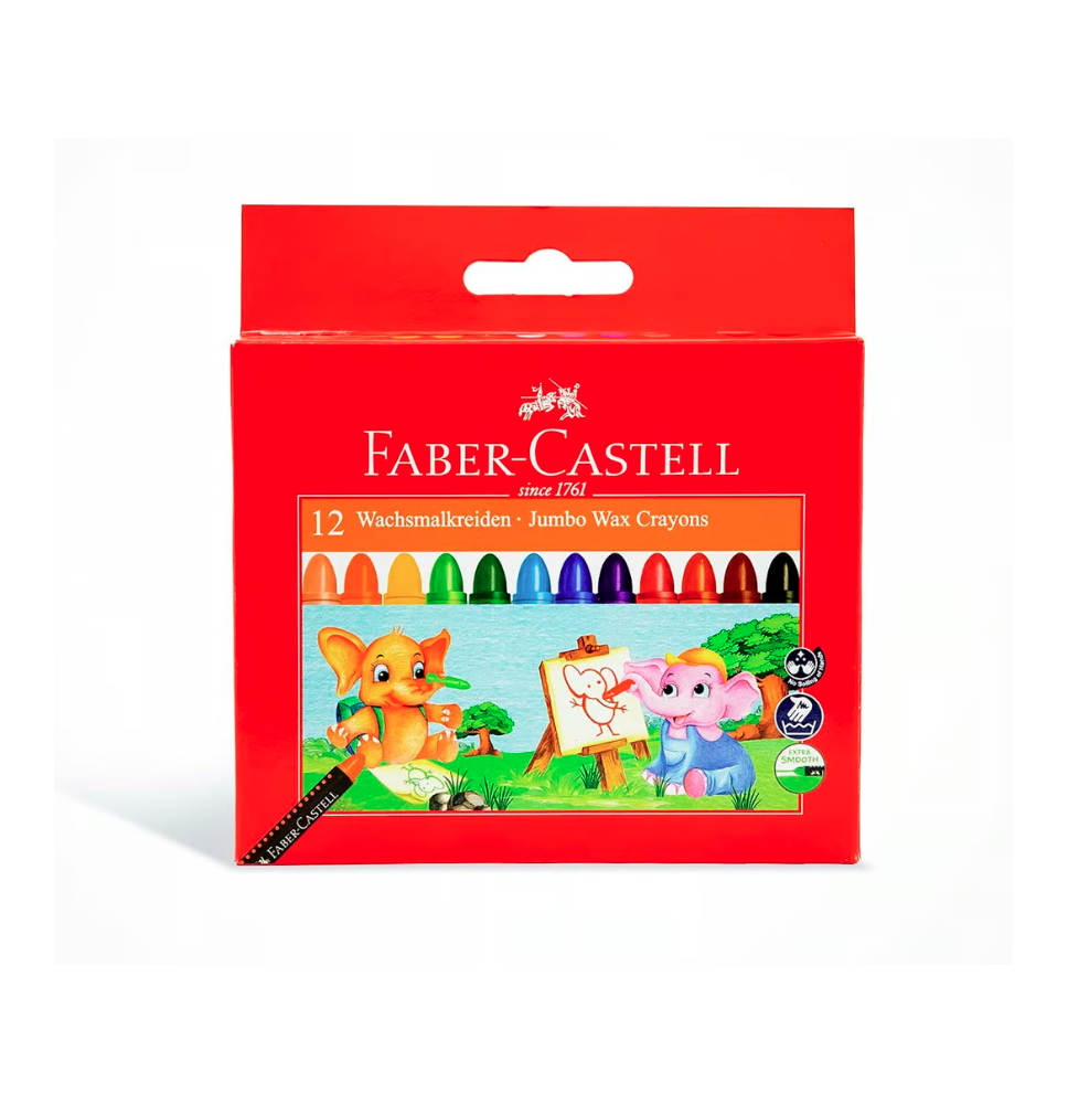 Faber-Castell Jumbo Wax Crayons 12Pc 1Pck