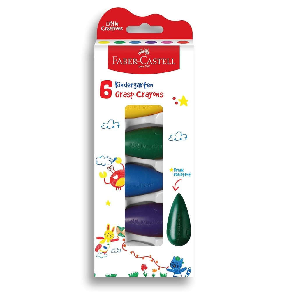 Faber-Castell First Grip Crayon 6 Shades 1Pck
