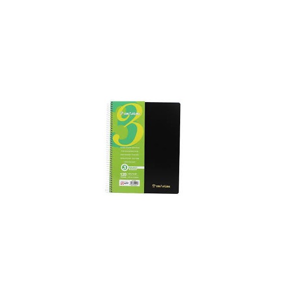 Sinarline 3Subject Notebook 10.5*8" 120Sheets 1Pc