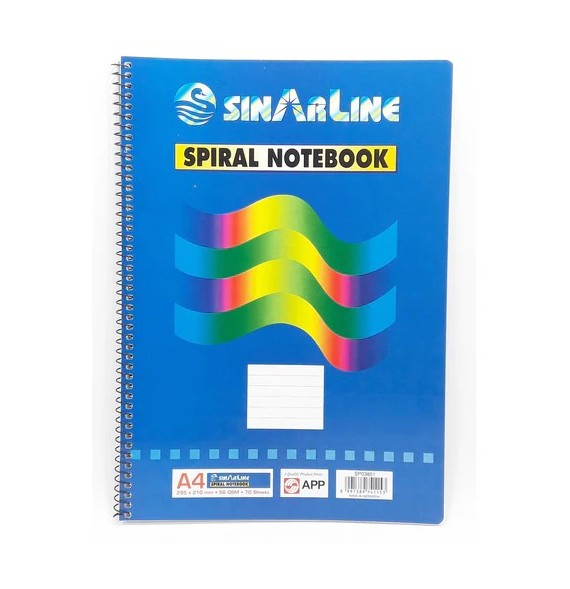 Sinarline Side Spiral Notebook A4-70 Sheets 1Pc