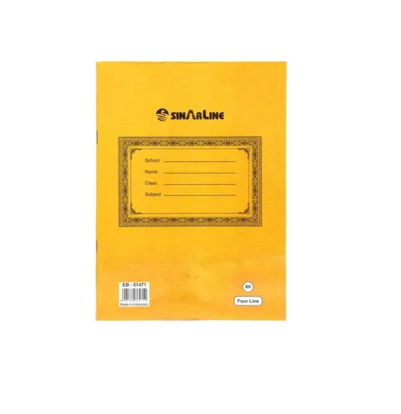 Sinarline Note Book English 4 Line 60 Sheets 1pc