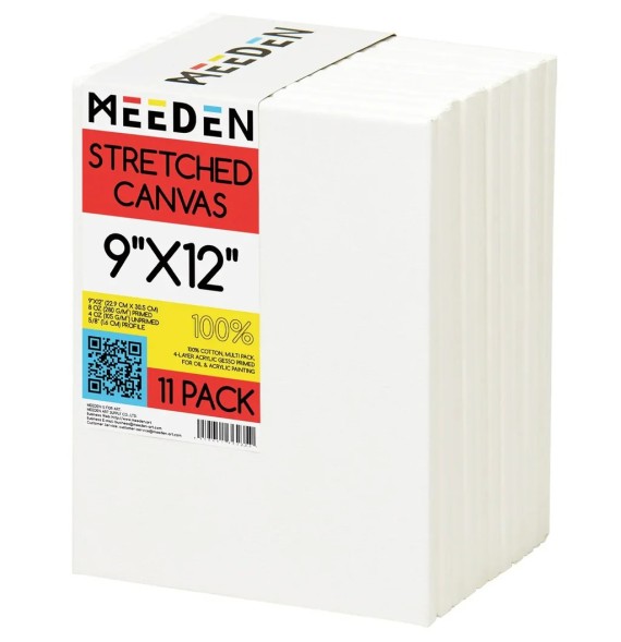 Meeden Stretched Canvas 9x12 11Pc 1Pck