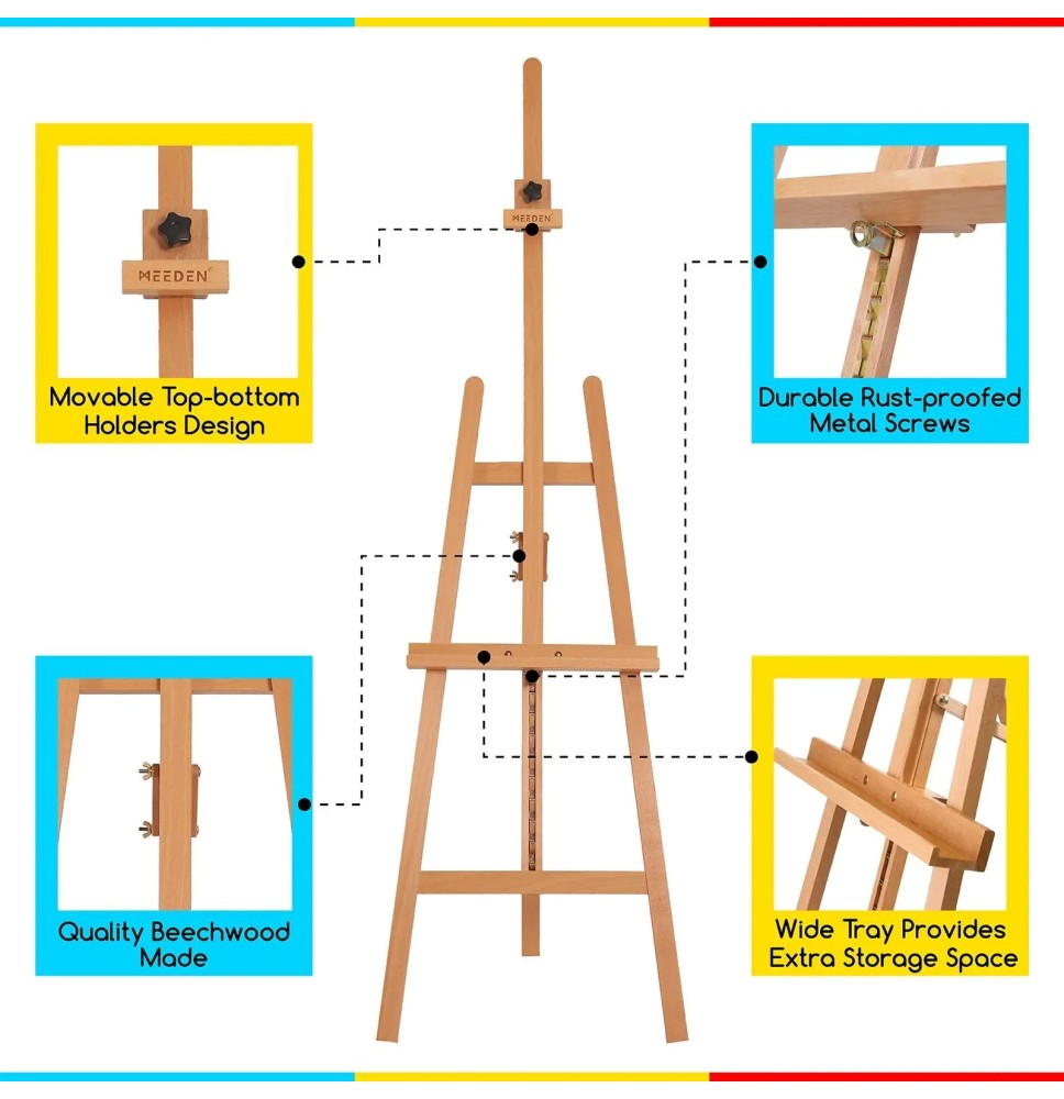 Meeden Wooden Lifting Adj-Tripod Easel 1Pc