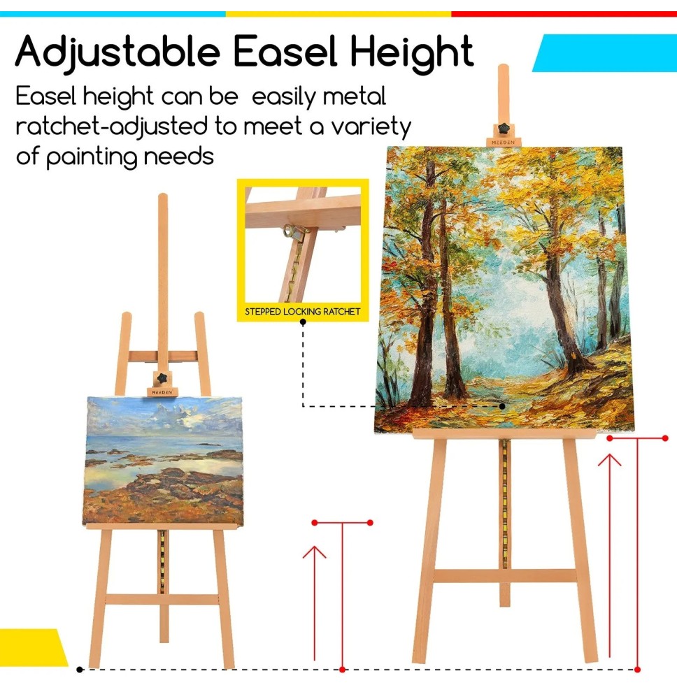 Meeden Wooden Lifting Adj-Tripod Easel 1Pc