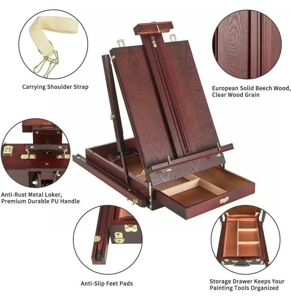 Meeden French Style Large Sketchbox Easel 1Pc