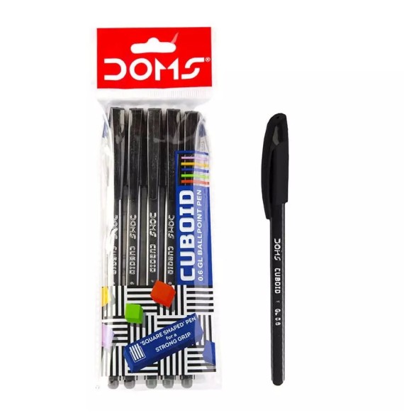 Doms Cuboid 0.6 Gl ball Point Pens Black 20 Peices