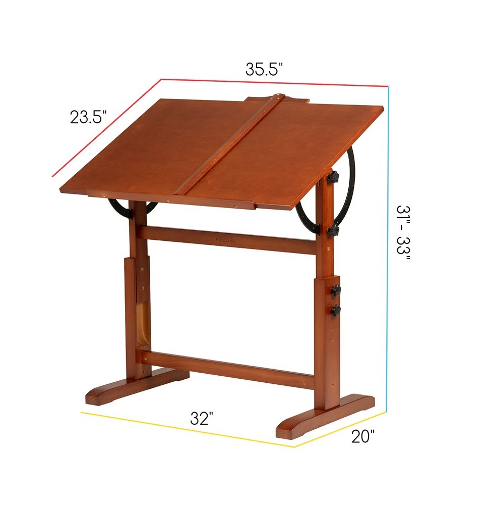 Meeden Solid Wood Drafting Table 1Pc