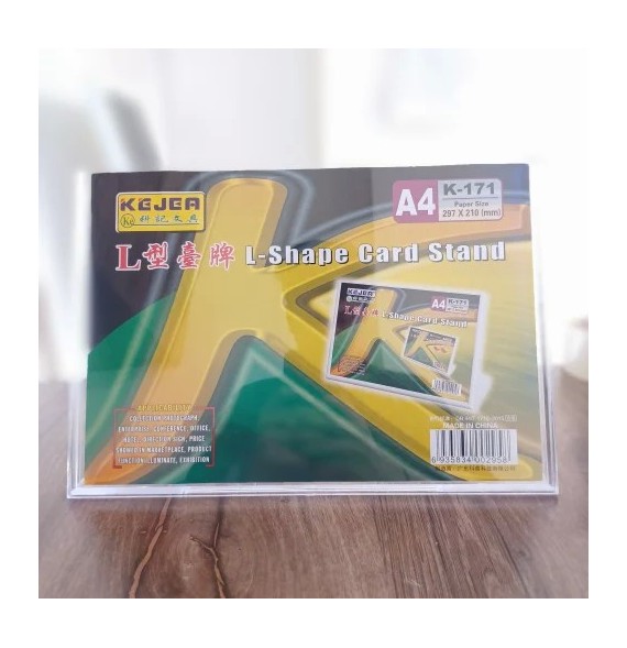 Kejea L-Shape Card Stand A4 210+297mm 1Pc