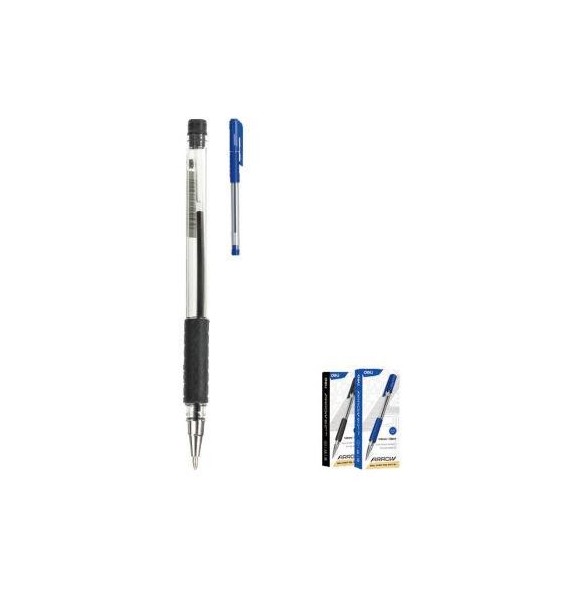 Deli Arrow Ball Pen Blue 12Pc 1Pck