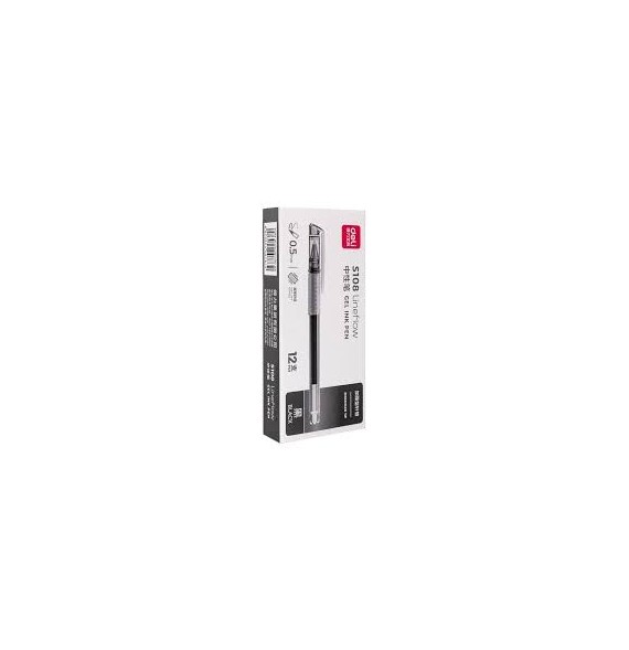 Deli Lineflow Gel Pen 0.5MM Black 12Pc 1Pck