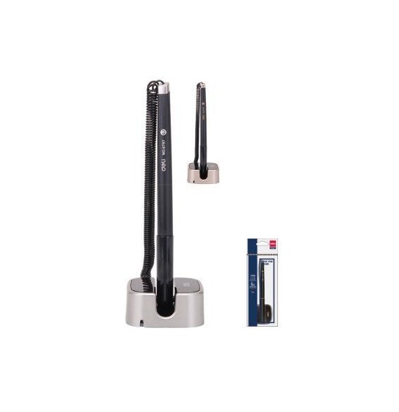 Deli Black Gel Ink Desk Pen Stand 0.7Mm 1Pck