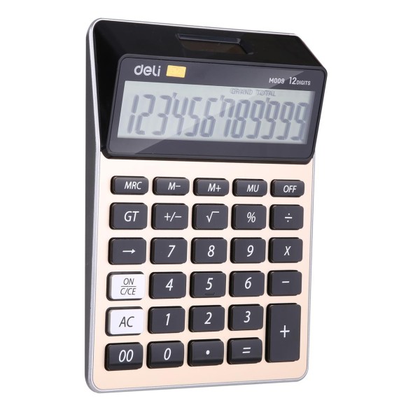 Deli Dual Power 12Digital Calculator 1Pc