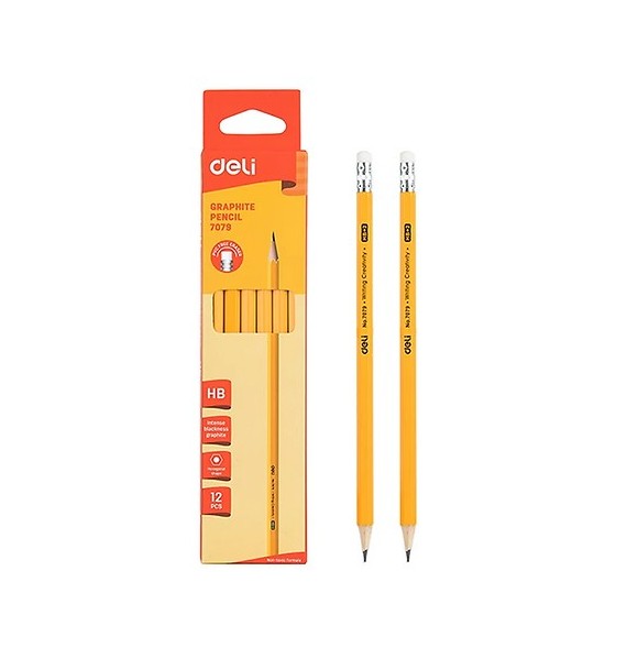 Deli HB Graphite Hexagonal Shape Pencil 12Pc 1Pck