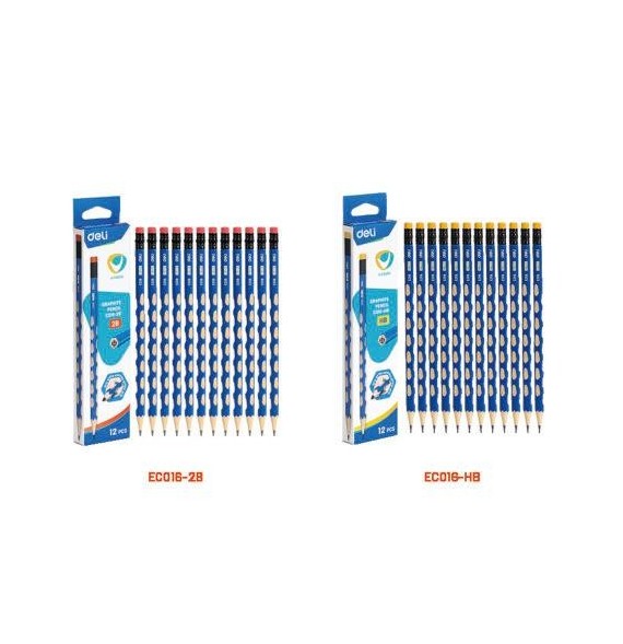 Deli HB Graphite Hexagonal Shape Pencil 12Pc 1Pck