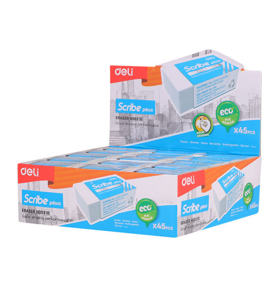 Deli Scribe Plus Eraser 45Pc 1Pck